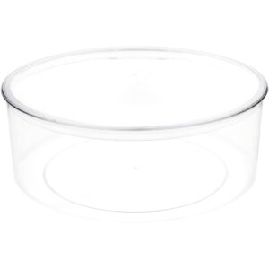 pioneer plastics 240c clear large round plastic container, 8" w x 3" h