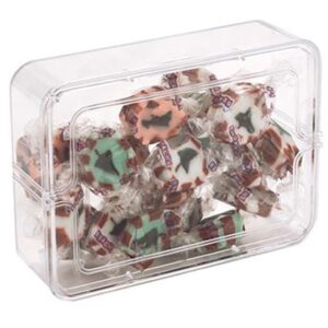 Pioneer Plastics 030C Clear Small Rectangular Plastic Container, 5.4375" W x 4" D x 1.5" H, Pack of 4