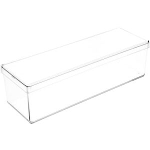 pioneer plastics 160c clear rectangular plastic container, 8.375" w x 2.75" d x 2.375" h, pack of 2