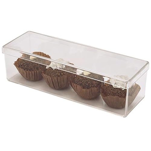 Pioneer Plastics 160C Clear Rectangular Plastic Container, 8.375" W x 2.75" D x 2.375" H, Pack of 2