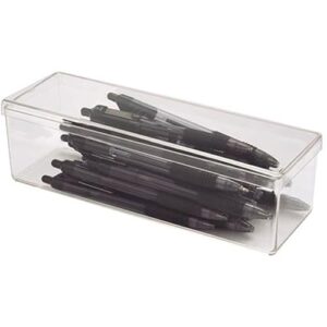 Pioneer Plastics 160C Clear Rectangular Plastic Container, 8.375" W x 2.75" D x 2.375" H, Pack of 2