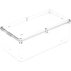 pioneer plastics 155c clear rectangular plastic container, 4.3125" w x 2.25" d x 1.75" h, pack of 48