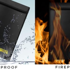 Fireproof Document Bag Waterproof Safe Folder - 2000℉ Money Bag with Zipper and 3 Document Protectors, 15”x11” Fire Proof/Waterproof Safe Bag, Important Document Holder, Fireproof Pouch,Fire Envelope