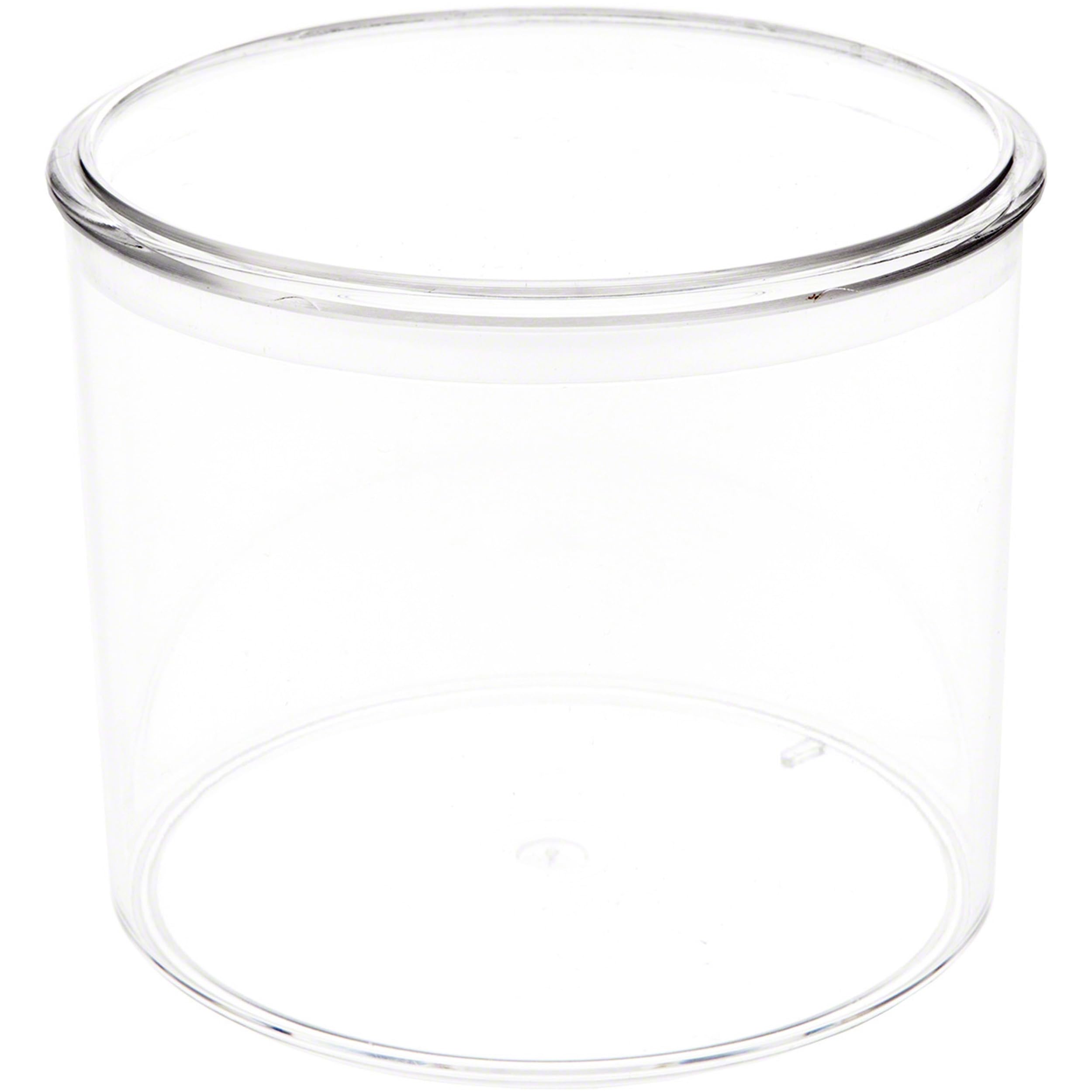 Pioneer Plastics 283C Clear Round Plastic Container, 4.0625" W x 3.4375" H