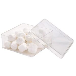 Pioneer Plastics 006C Clear Extra Small Square Plastic Container, 2.875" W x 2.875" D x 1.0625" H, Pack of 12