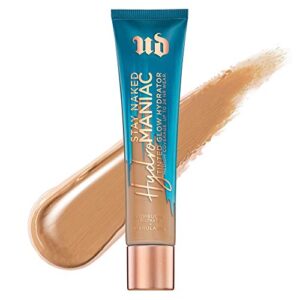 urban decay hydromaniac tinted moisturizer - dewy medium coverage foundation - 24hr hydration - with kombucha filtrate + marula oil - lightweight healthy glow – vegan - 51 medium neutral - 1.1 fl. oz