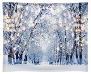 funnytree 10x8ft durable winter scene backdrop wonderland snowflake photography background bokeh glitter white snow forest christmas party decor tree landscape kids photo studio props