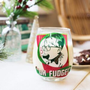 Silver Buffalo A Christmas Story Oh Fudge! Stemless Wine Glass | Holds 20 Ounces