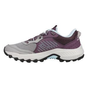 saucony women's excursion tr15 trail running shoe, alloy/mauve, 9