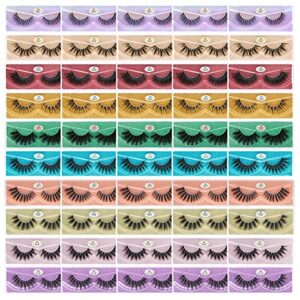 farred wholesale faux mink lashes bulk 50 boxes 10 styles eyelashes volume lashes 10 portable individual boxes 10-20mm mixed natural look lash 3d false eyelashes