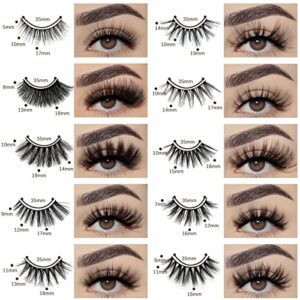 FARRED Wholesale Faux Mink Lashes Bulk 50 Boxes 10 Styles Eyelashes Volume Lashes 10 Portable Individual Boxes 10-20mm Mixed Natural Look Lash 3D False Eyelashes