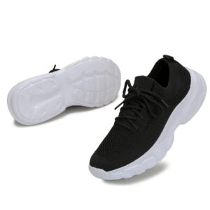 Pt&Hq Slip On Womens Walking Shoes Lightweight and Breathable Casual Womens Fashion Sneakers with Memory Foam Insoles WhiteBlack 8