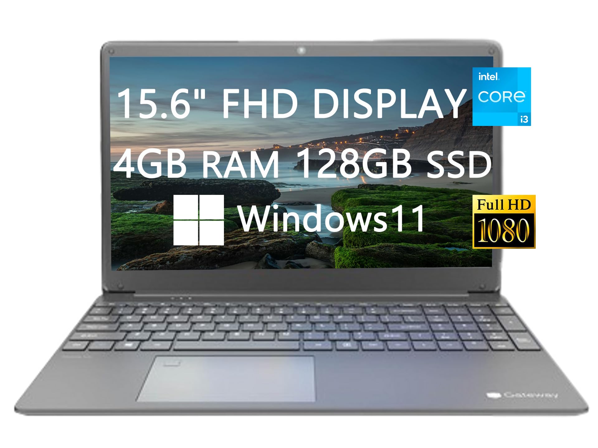 Gateway 2023 Newest Upgraded Laptops for College Student & Business, 15.6 inch FHD Computer, 11th Gen Intel Core i3-1115G4, 4GB RAM, 128GB SSD, Fast Charge, Webcam, Windows 11, LIONEYE HDMI Cable