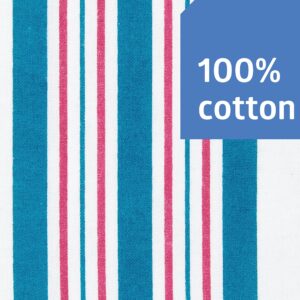 Medline Kuddle Up Hospital Receiving Baby Blankets, 100% Cotton, 30" x 40", White with Blue/Pink Stripes (Pack of 3)