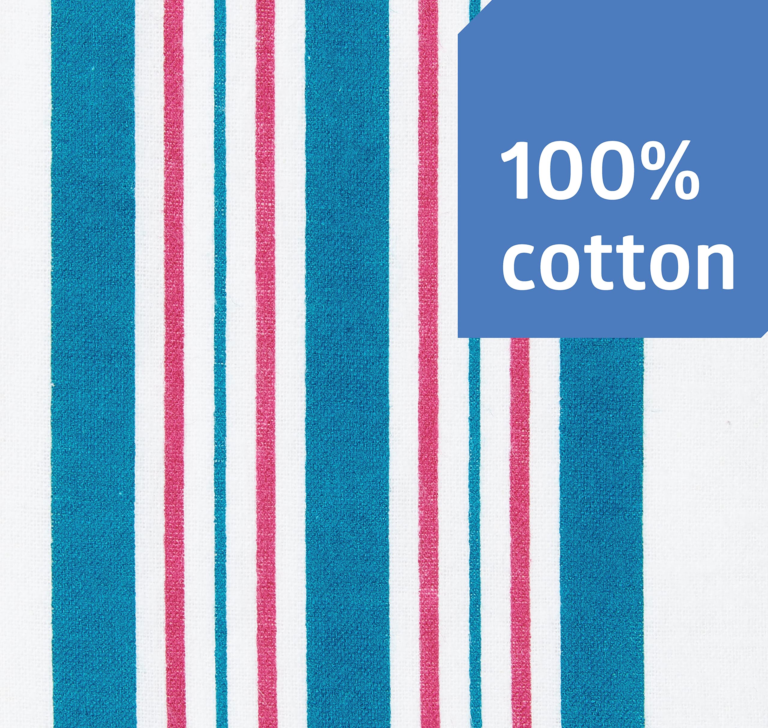 Medline Kuddle Up Hospital Receiving Baby Blankets, 100% Cotton, 30" x 40", White with Blue/Pink Stripes (Pack of 3)