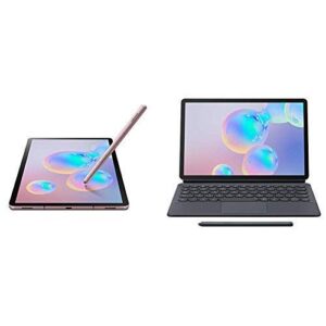 samsung tab s6 10.5" 128gb wifi tablet rose blush- sm-t860nzncxar + keyboard case bundle