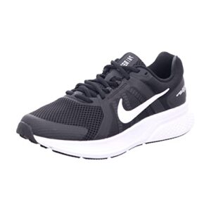 nike men's run swift 2 shoe, black white dk smoke grey, 9