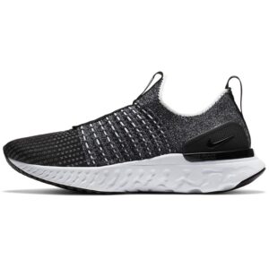 nike react phantom run flyknit 2 womens casual running shoe cj0280-002 size 5 black/white