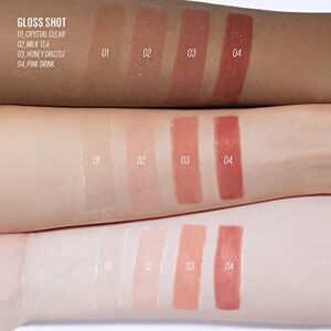 Kaja Lip Gloss - Gloss Shot | with Jojoba Oil, Tinted Shimmer, Hydrating, Non-sticky, Juicy, Nude, Plumper Looking Lips, 02 Milk Tea, 0.14 Fl Oz