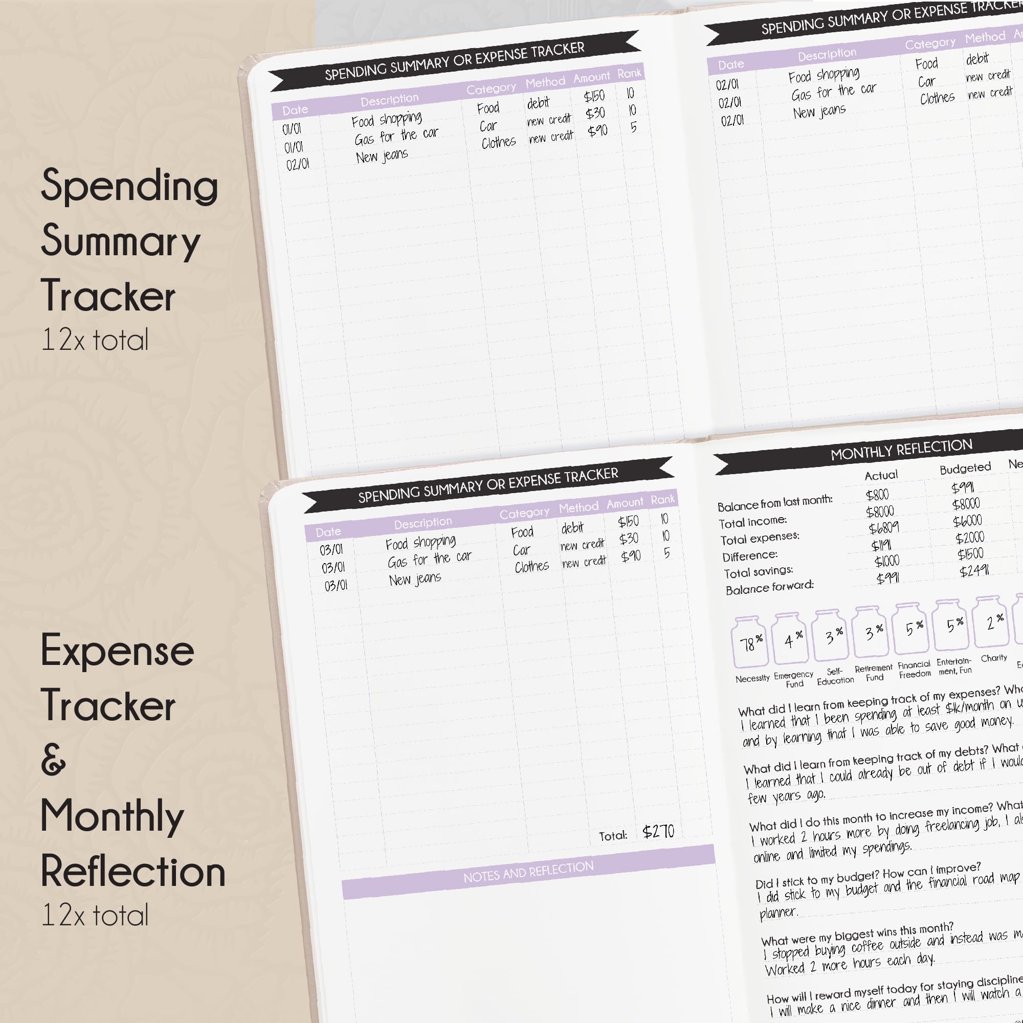 Financial Planner, Monthly Budget Planner and Monthly Bill Organizer - 12 Month Journey to Financial Freedom, Monthly Budget Book Planner, Money Saving Book a Budgeting Planner or Finance Planner