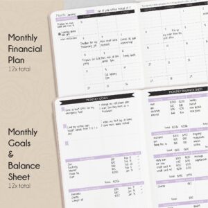 Financial Planner, Monthly Budget Planner and Monthly Bill Organizer - 12 Month Journey to Financial Freedom, Monthly Budget Book Planner, Money Saving Book a Budgeting Planner or Finance Planner