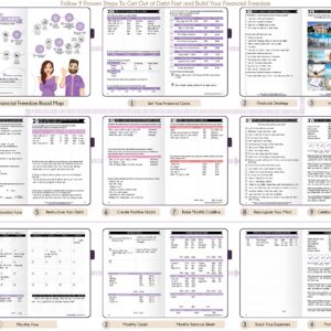 Financial Planner, Monthly Budget Planner and Monthly Bill Organizer - 12 Month Journey to Financial Freedom, Monthly Budget Book Planner, Money Saving Book a Budgeting Planner or Finance Planner