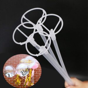 big balloon stick with cups, 20 pcs 27" long large clear balloon holder stick stand for led bobo balloons sticks 10 inch to 36 inch mylar balloons/foil balloons/latex balloons