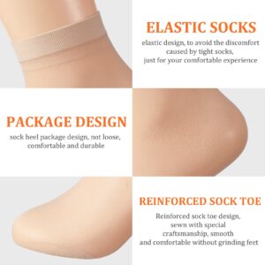 Geyoga 40 Pairs Women Sheer Nylon Socks Ankle High Sheer Socks Soft Silky Short Socks (Black, Light Beige, Dark Beige, Brown)