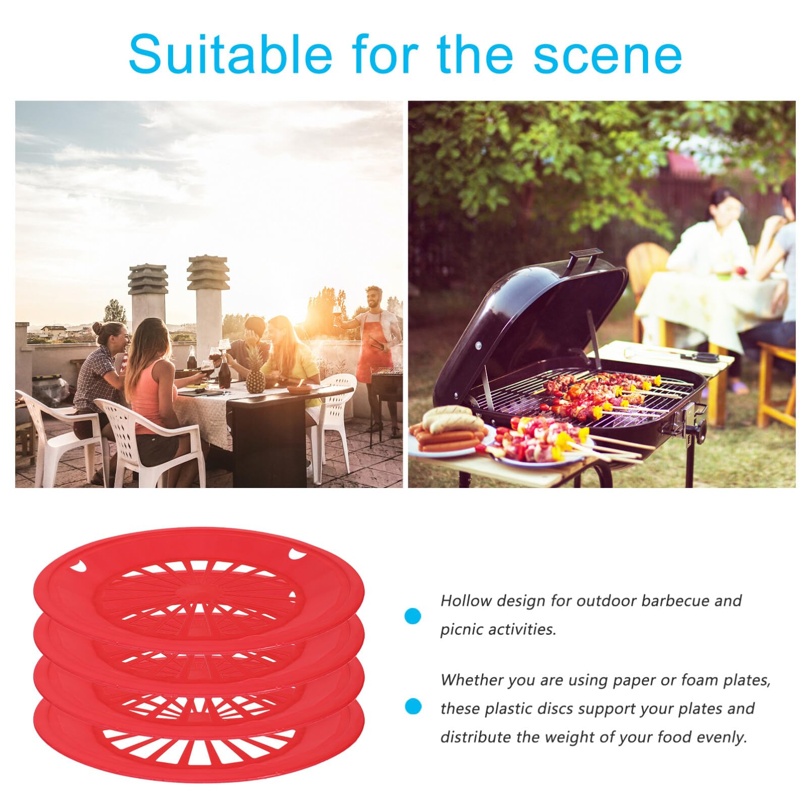 DOITOOL 10pcs Grill Plate Round Bbq Paper Plate Trays Disposable Plates Holder Bbq Plate Tray Floral Paper Plates Snack Platter Colorful Plates Picnic Plate Tray Thing Plastic Food Travel