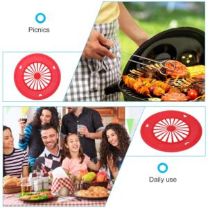 DOITOOL 10pcs Grill Plate Round Bbq Paper Plate Trays Disposable Plates Holder Bbq Plate Tray Floral Paper Plates Snack Platter Colorful Plates Picnic Plate Tray Thing Plastic Food Travel