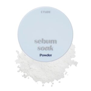 etude sebum soak powder 5g (21ad) | makeup powder for oily face with sebum control, soft skin effect and matte finish | flawless long-lasting make up | kbeauty