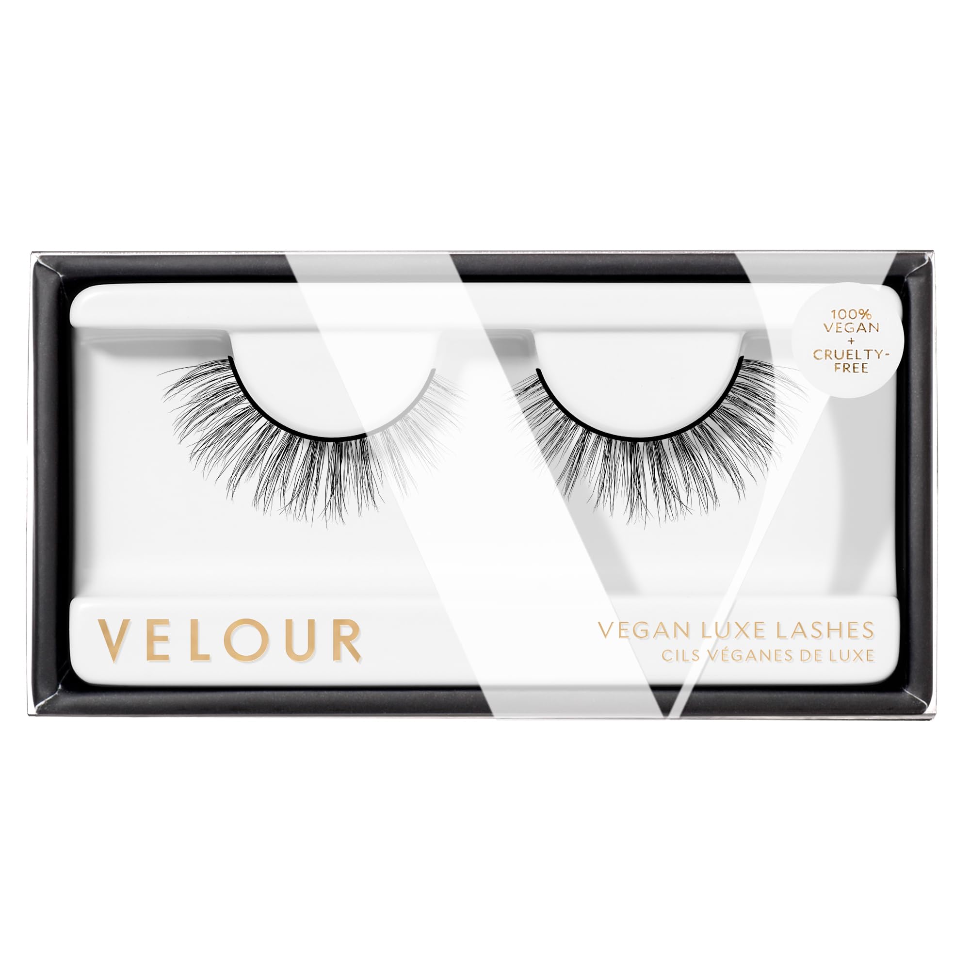 Velour Vegan Luxe Eyelashes – Luxurious Natural False Lashes - Lightweight, Reusable, Handmade Fake Lash Extensions - Wear up to 25 Times – 100% Vegan Mink, Soft and Comfortable, All Eye Shapes