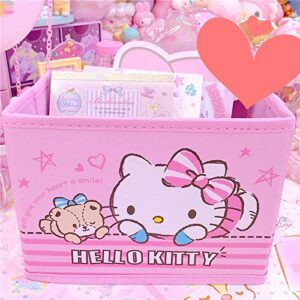 Kerr's Choice Collapsible Storage Bin Kitty Foldable Baskets | Kawaii Office Desk Organizer Room Decoration Cute Room Decor Cute Functional Container