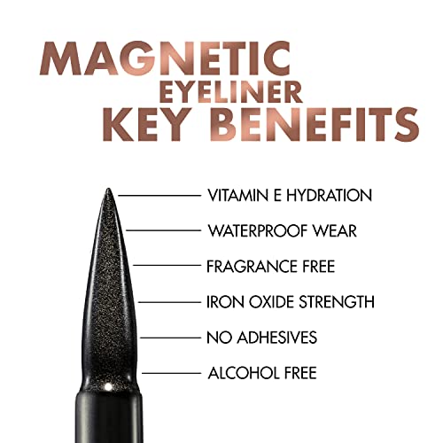 MoxieLash Magnetic Eyelashes with Eyeliner Kit - Classy Kit - Natural Looking False Eyelashes - Set of Classy Lashes + Magnetic Eyeliner + Eyeliner Remover Swabs - USA Owned - No Glue