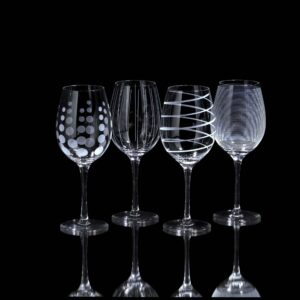 Mikasa Cheers Wine Glasses and Martini Glasses, Set of 8, Whimsical Etched Glassware