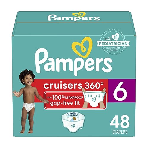 Pampers Cruisers 360 Diapers - Size 6, 48 Count, Pull-On Disposable Baby Diapers, Gap-Free Fit