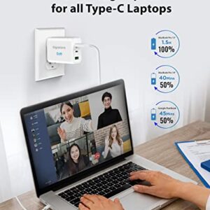 Gigastone 65W USB C Charger GaN Power Pro PPS Multiple Port Intelligent Power Allocation, Compact Foldable Plug Travel, Full Speed GaN Charger MacBook Air/Pro Dell XPS iPad iPhone 15/14 Galaxy S23