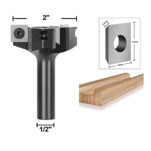 SpeTool Spoilboard Surfacing Router Bit , 1/2 inch Shank 2 Inch Cutting Diameter, Extra Long Planing Router Bit for Wood Slab Flattening Mill