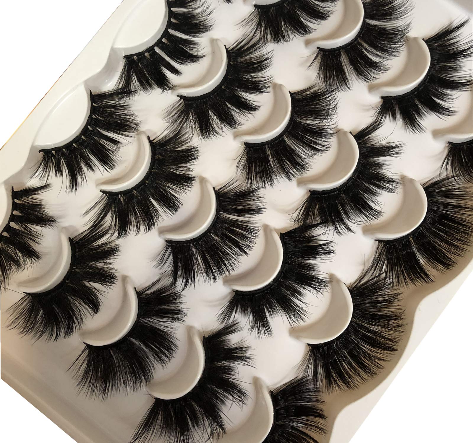 Pooplunch 25MM Faux Mink Lashes Pack Dramatic False Eyelashes 10 Pairs Fluffy Long Thick Volume Mink Eye Lashes Multipack