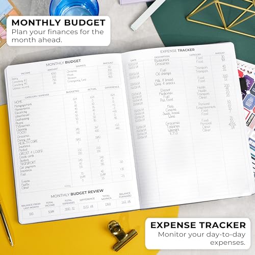 Clever Fox Planner Pro Premium – Luxurious Weekly & Monthly Planner with Budget Organizer for Productivity & Goals, Undated, A4 (Silver Black)