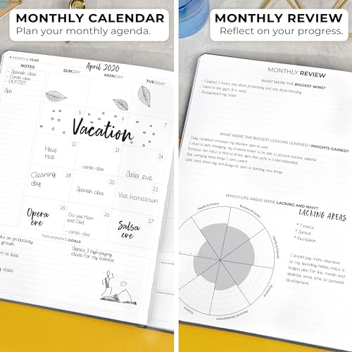 Clever Fox Planner Pro Premium – Luxurious Weekly & Monthly Planner with Budget Organizer for Productivity & Goals, Undated, A4 (Silver Black)