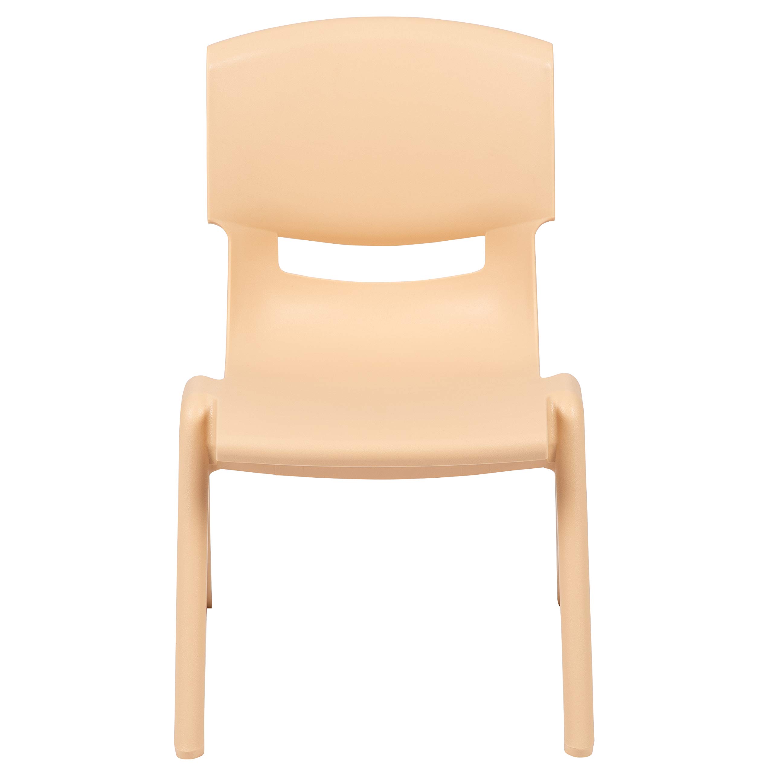 EMMA + OLIVER 2 Pack Natural Plastic Stackable School Chair with 10.5" H Seat, Preschool Chair