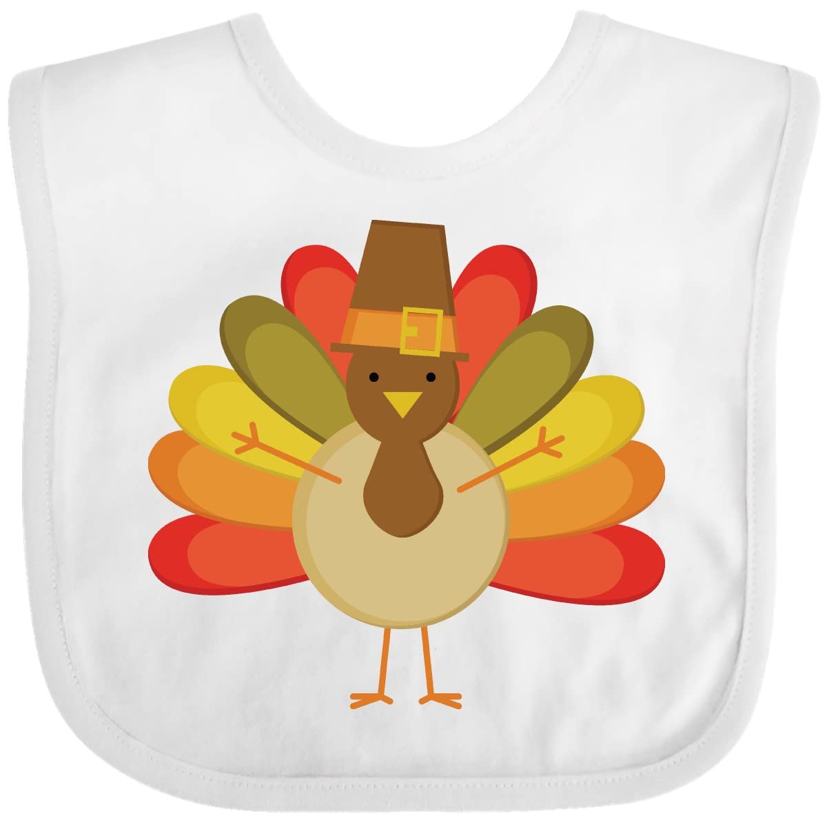 inktastic Thanksgiving Pilgrim Turkey Holiday Baby Bib White Dd49