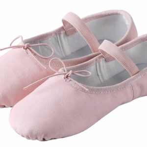 Linodes Genuine Leather Ballet Shoes/Ballet Slippers/Dance Shoes for Women and Girls-Pink-8M