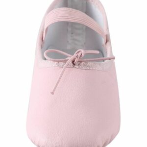 Linodes Genuine Leather Ballet Shoes/Ballet Slippers/Dance Shoes for Women and Girls-Pink-8M