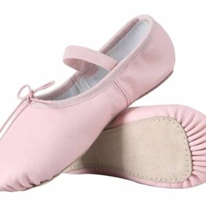 Linodes Genuine Leather Ballet Shoes/Ballet Slippers/Dance Shoes for Women and Girls-Pink-8M