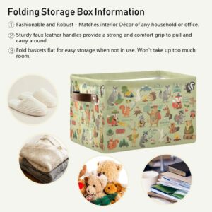 ALAZA Foldable Storage Bins, Camping Animals Jungle Fox Bear Rabbit Storage Boxes Closet Shelf Organizer for Bedroom Nursery Closet Toys Books