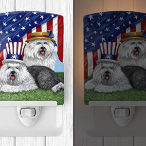 Caroline's Treasures PPP3121CNL Old English Sheepdog USA Ceramic Night Light Compact, UL-Certified, Ideal for Bedroom, Bathroom, Nursery, Hallway, Kitchen, 6x4x3, Multicolor