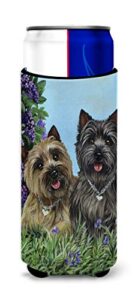 caroline's treasures ppp3049muk cairn terrier donation ultra hugger for slim cans can cooler sleeve hugger machine washable drink sleeve hugger collapsible insulator beverage insulated holder