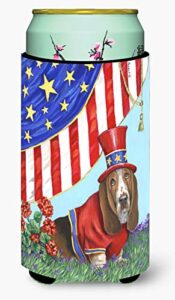 caroline's treasures ppp3014tbc basset hound usa tall boy hugger can cooler sleeve hugger machine washable drink sleeve hugger collapsible insulator beverage insulated holder